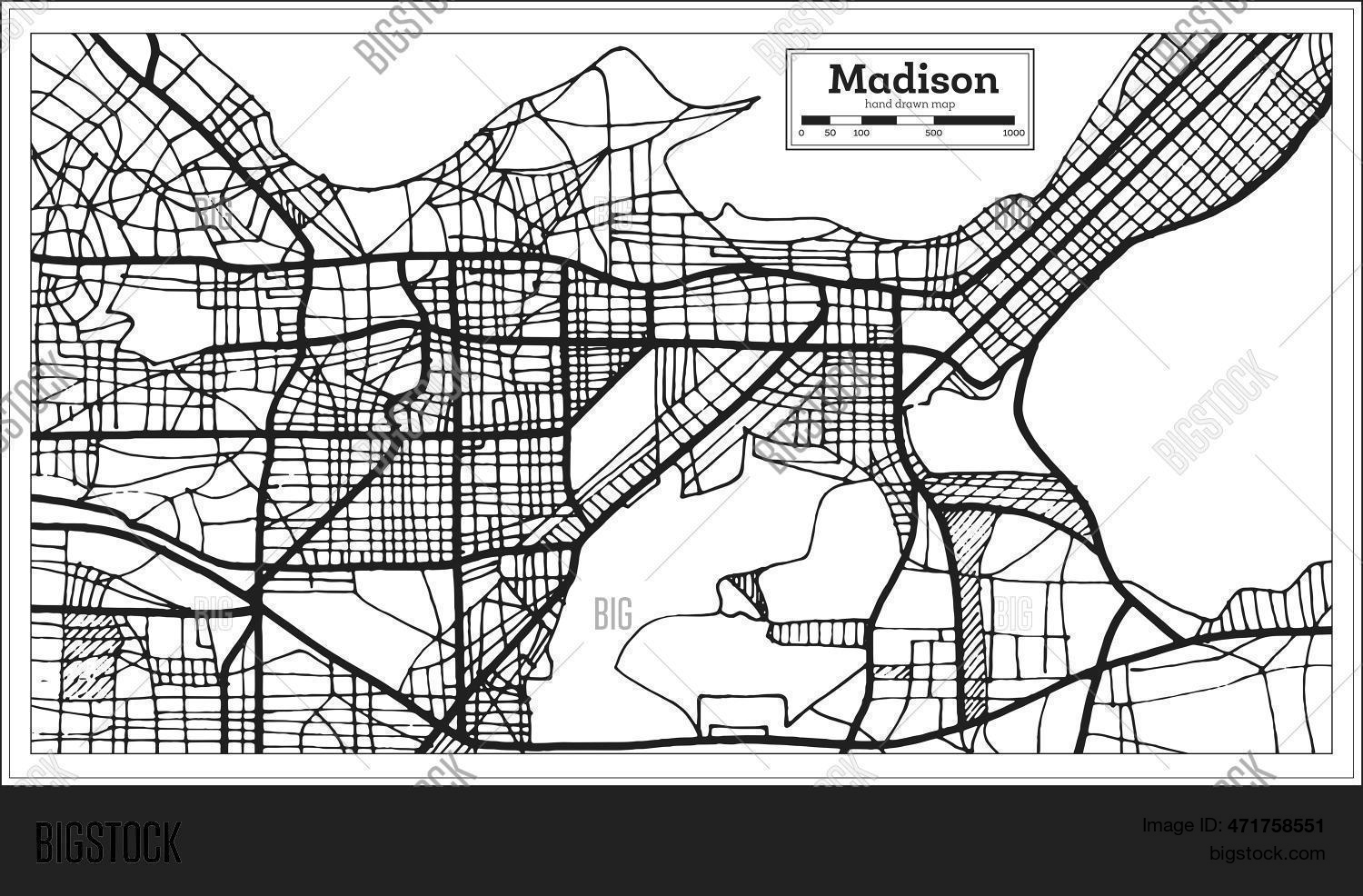 Madison Usa City Map Vector & Photo (Free Trial) | Bigstock