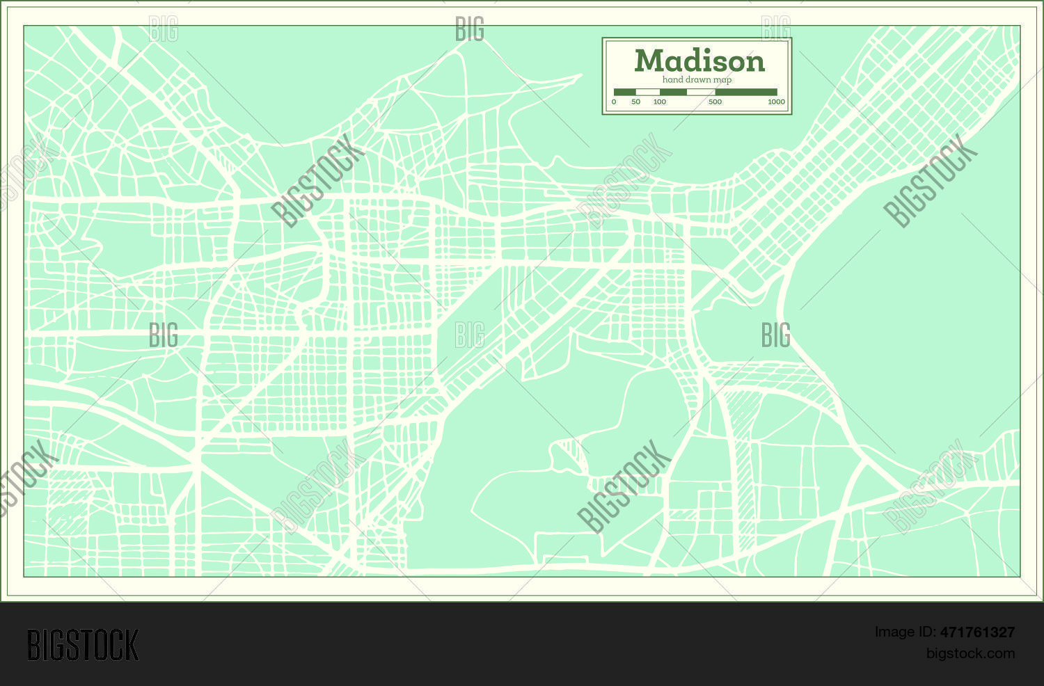 Madison Usa City Map Vector & Photo (Free Trial) | Bigstock