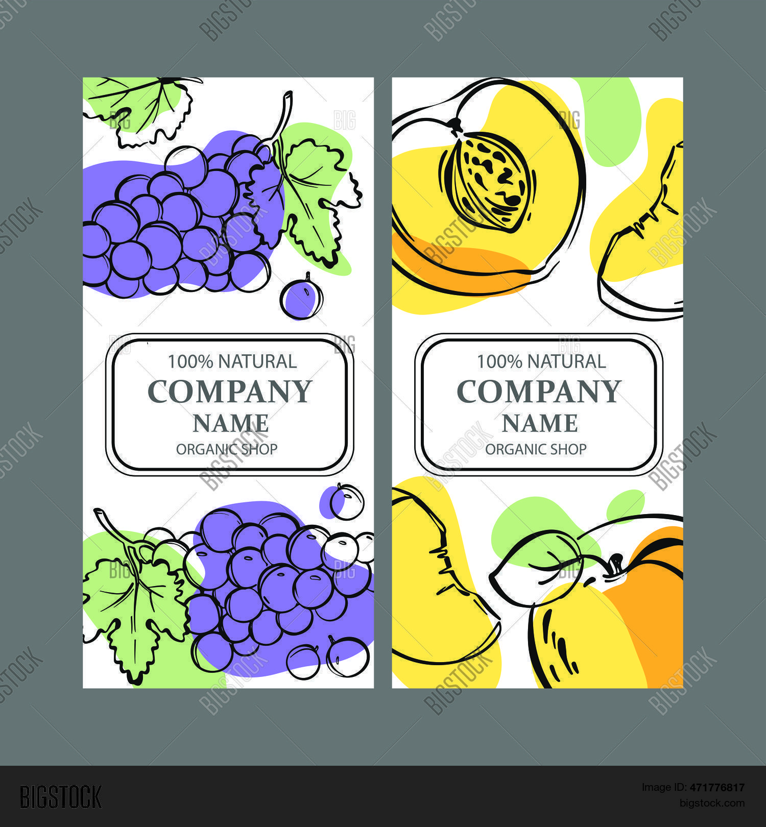 Peach Grape Labels Vector & Photo (Free Trial) | Bigstock