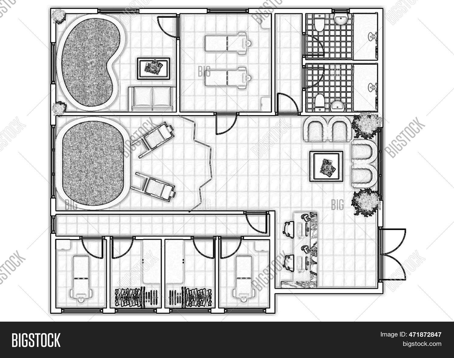 Floor Plan Gym. Image & Photo (Free Trial) | Bigstock