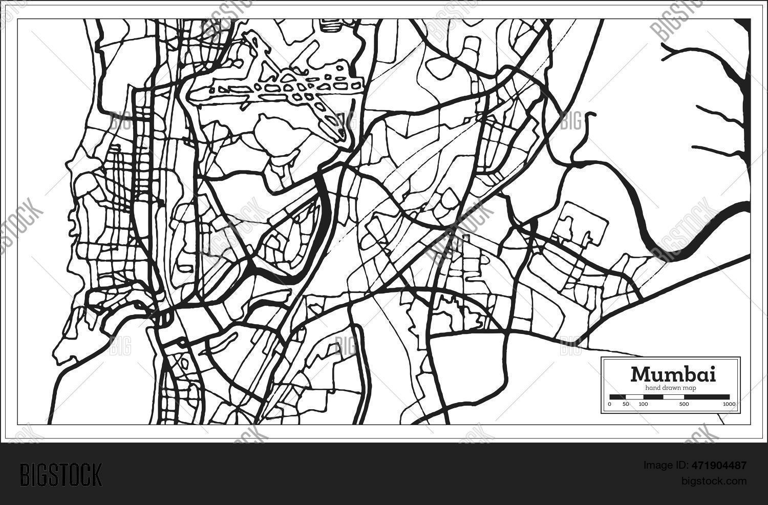 Mumbai India City Map Vector & Photo (Free Trial) | Bigstock