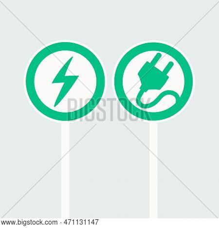 Road Sign Electric Vector & Photo (Free Trial) | Bigstock