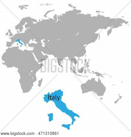 Map Italy Highlighted Vector & Photo (Free Trial) | Bigstock