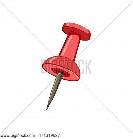 Red Push Pin Cartoon Vector & Photo (Free Trial) | Bigstock