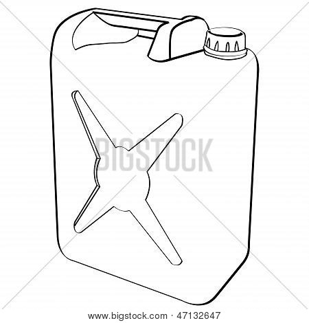 Gas Can Outline Vector & Photo (Free Trial) | Bigstock