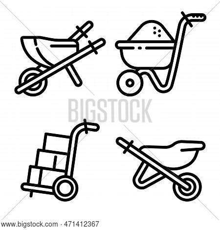 Wheelbarrow Icons Set Image & Photo (Free Trial) | Bigstock