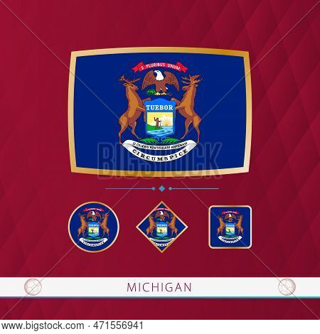 Set Michigan Flags Vector & Photo (Free Trial) | Bigstock