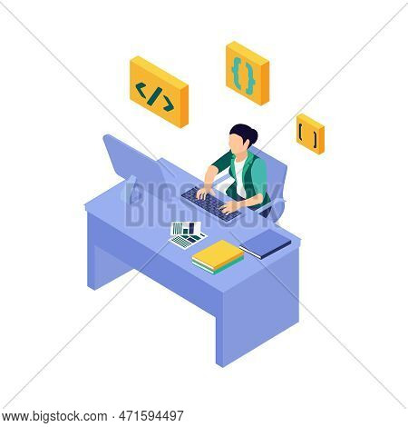 Isometric Programmers Vector & Photo (Free Trial) | Bigstock