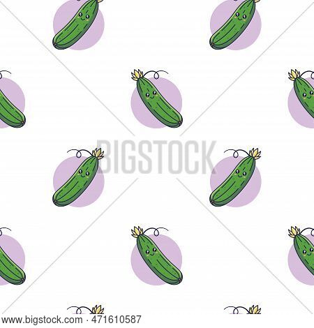 Cute Kawaii Cucumber Vector & Photo (Free Trial) | Bigstock