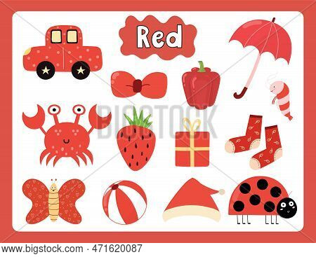 Set Red Color Objects Vector & Photo (Free Trial) | Bigstock