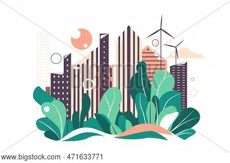 Green Eco City Vector Vector & Photo (Free Trial) | Bigstock