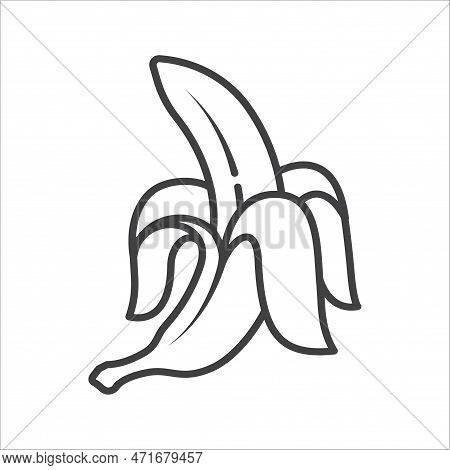 Peeled Banana Linear Vector & Photo (Free Trial) | Bigstock