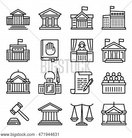 Courthouse Icons Set. Image & Photo (Free Trial) | Bigstock