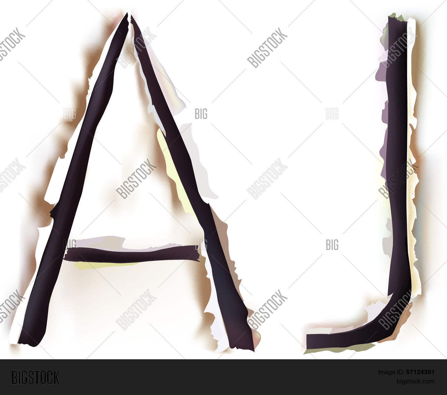 Ripped Paper Alphabet Vector & Photo (Free Trial) | Bigstock