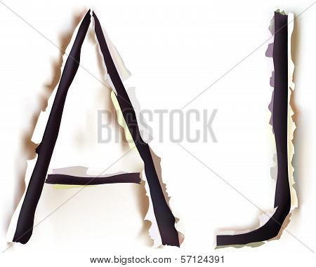 Ripped Paper Alphabet Vector & Photo (Free Trial) | Bigstock