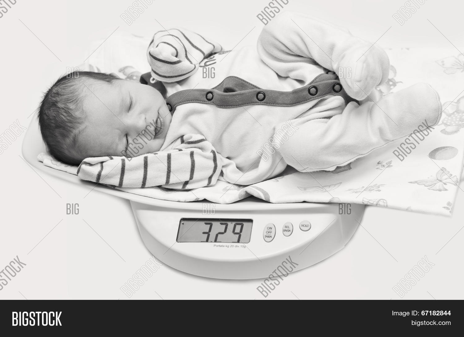 Cute Baby On Scales Image & Photo (Free Trial) | Bigstock