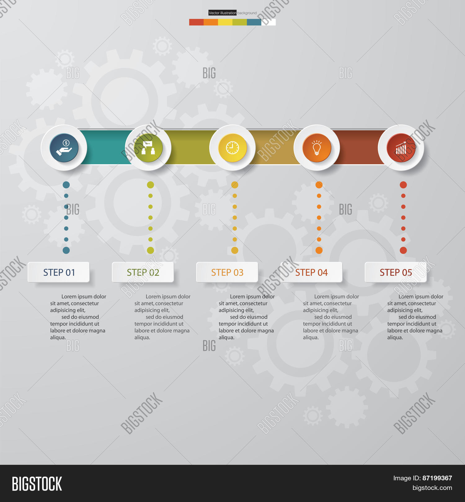 5 Step Chart Template Vector & Photo (Free Trial) | Bigstock