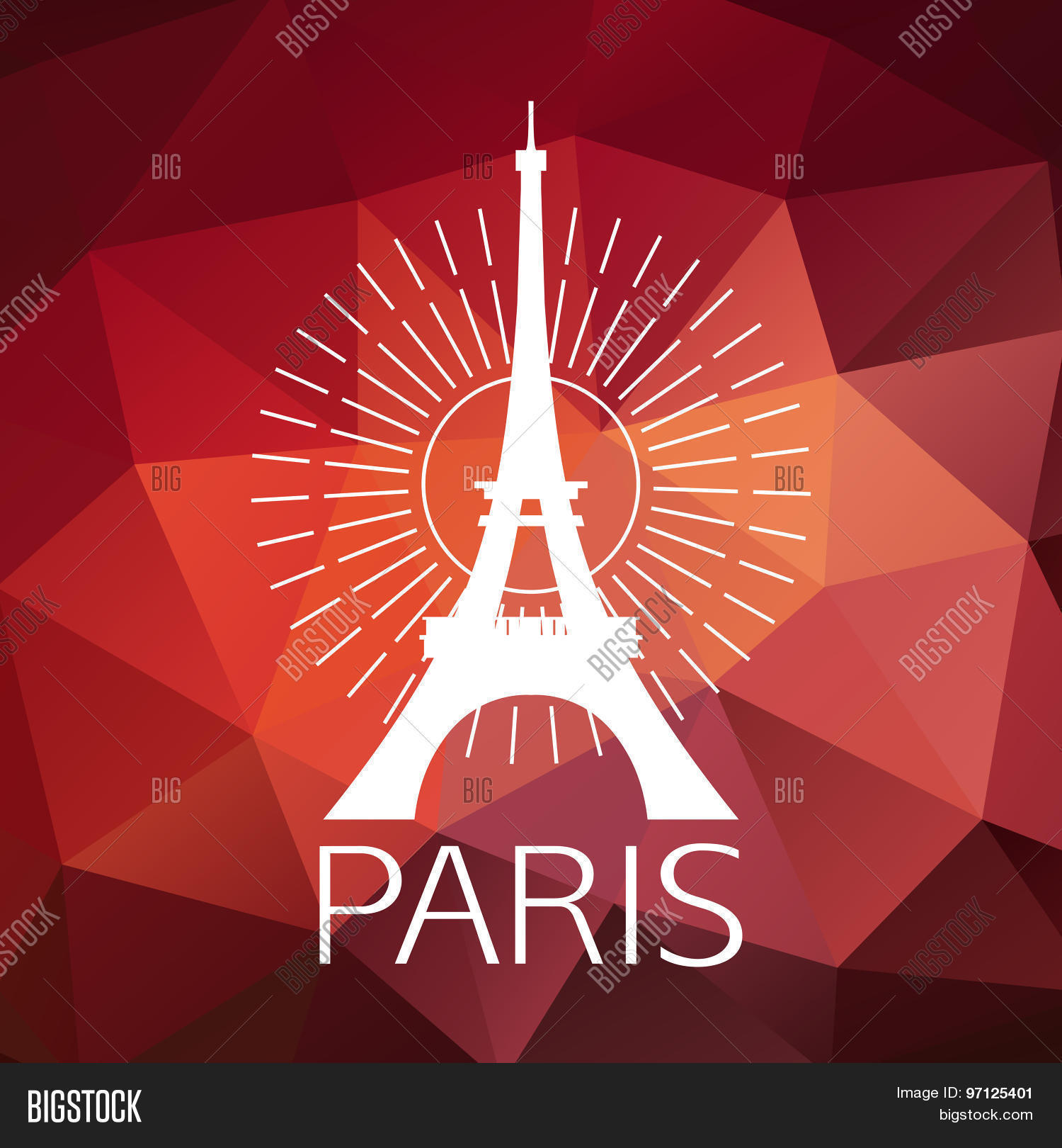 Eiffel Tower Label Vector & Photo (Free Trial) | Bigstock