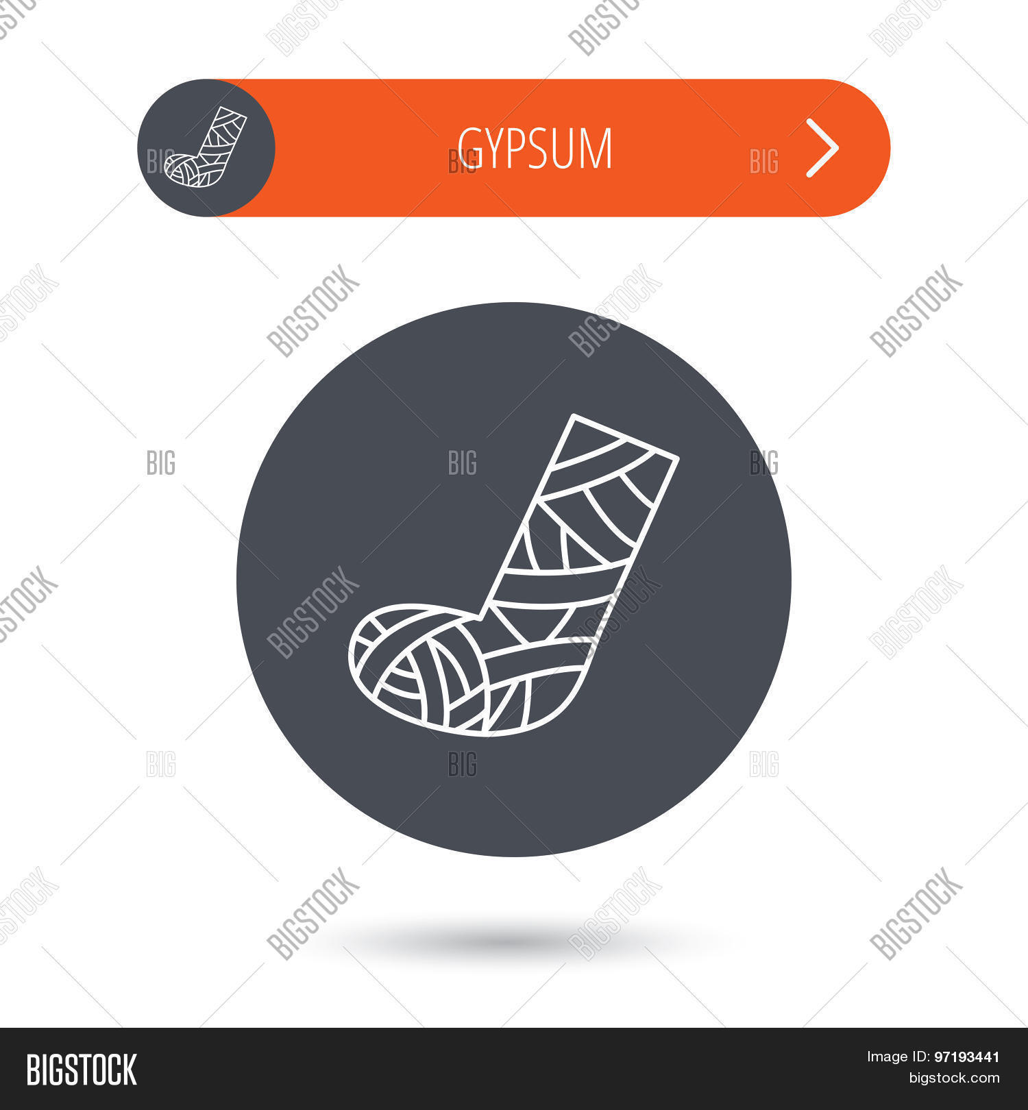 Gypsum Cast Foot Icon Vector & Photo (Free Trial) | Bigstock