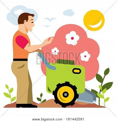 Man Tractor Vector & Photo (Free Trial) | Bigstock