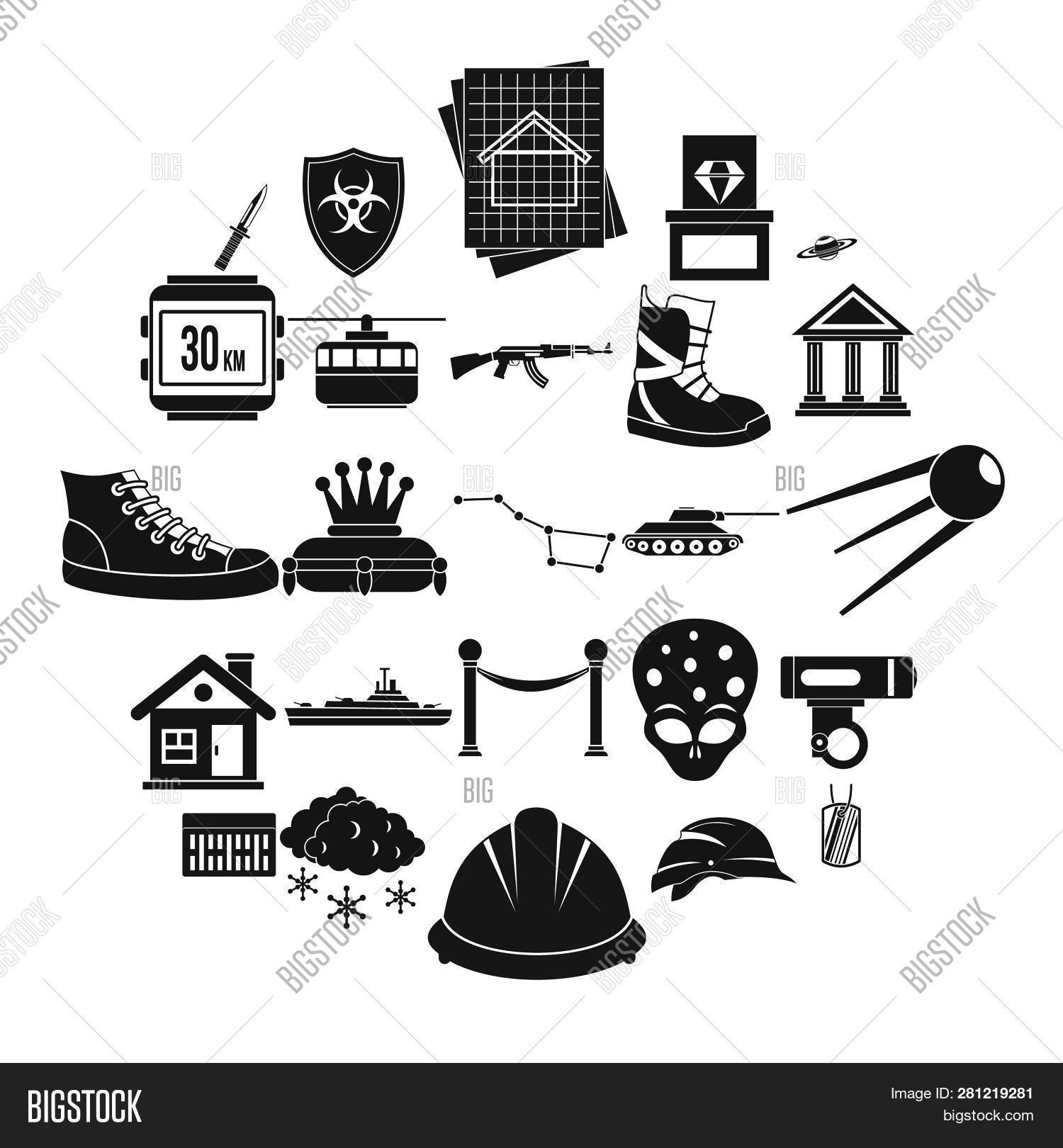 Slam Icons Set. Simple Image & Photo (Free Trial) | Bigstock