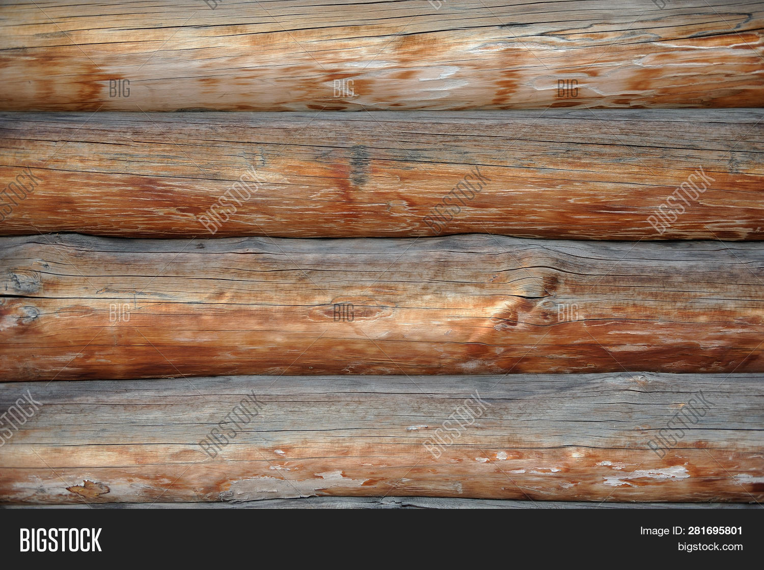 Wall Aged Brown Logs Image & Photo (Free Trial) | Bigstock