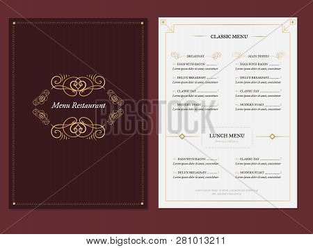 Vintage Elegant Menu Vector & Photo (Free Trial) | Bigstock