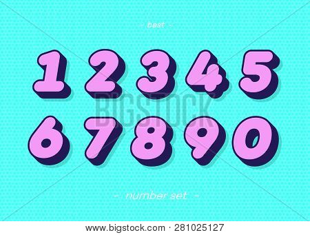Set Numbers 3d Bold Vector & Photo (Free Trial) | Bigstock