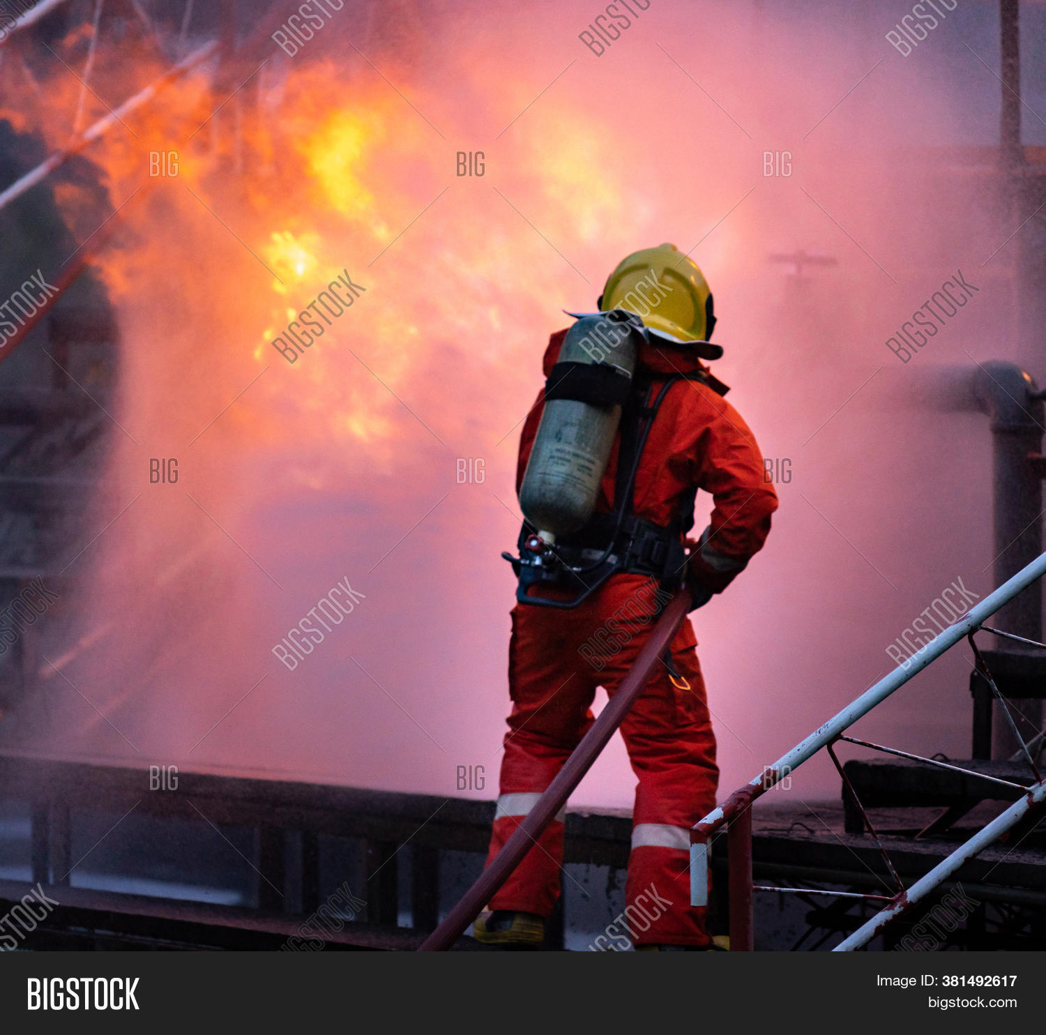 Firefighter Using Image & Photo (Free Trial) | Bigstock