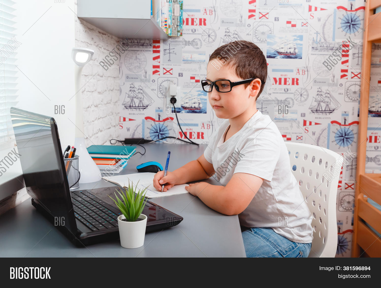 Caucasian Boy Using Image & Photo (Free Trial) | Bigstock