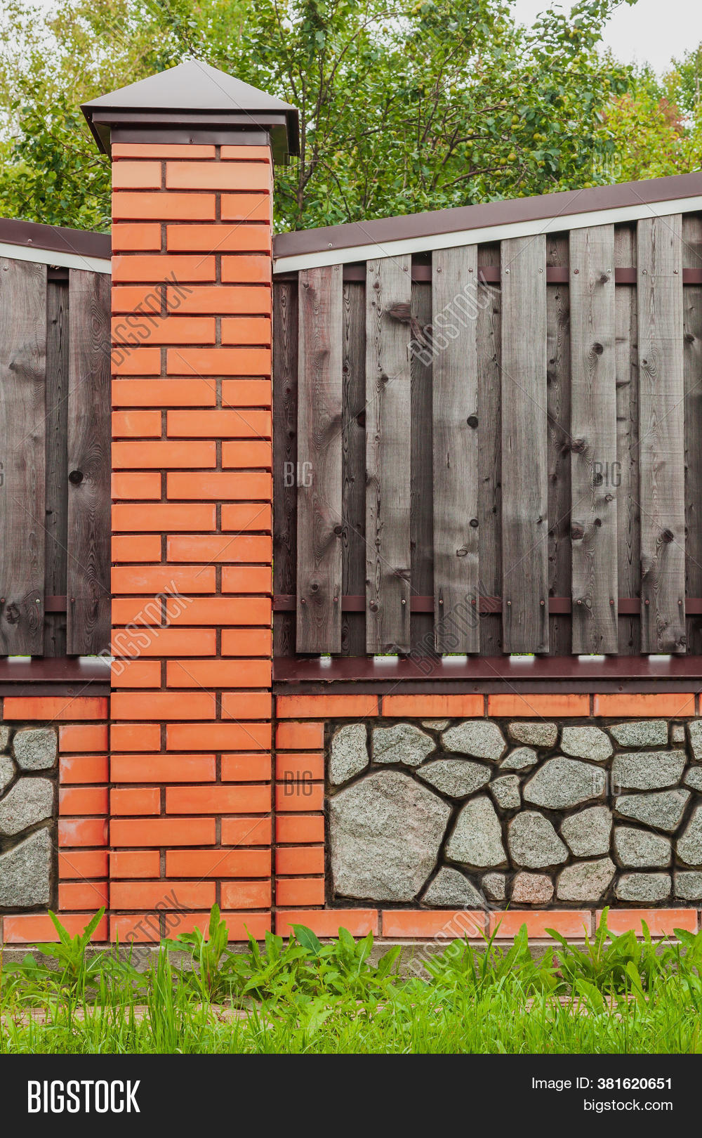 Brick Fence Wooden Image & Photo (Free Trial) | Bigstock