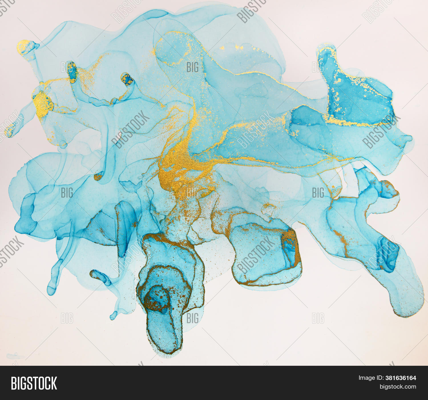 Alcohol Ink Blue Gold Image & Photo (Free Trial) | Bigstock