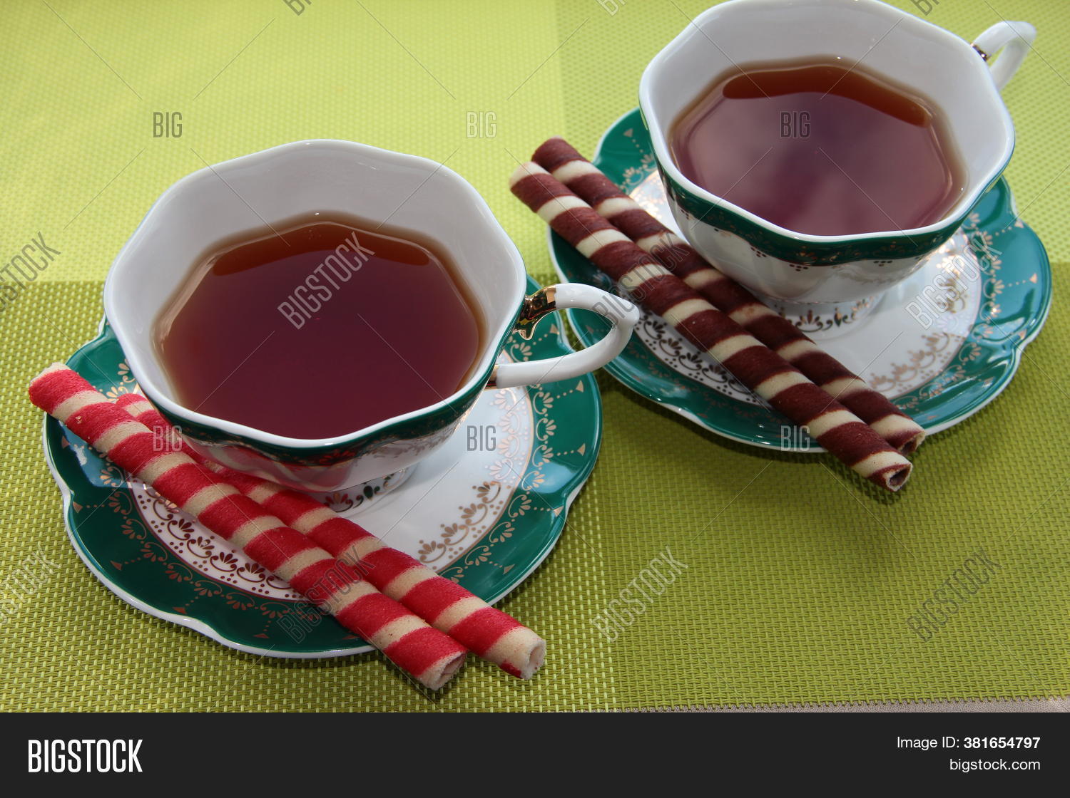 Two Cups Hot Tea On Image & Photo (Free Trial) | Bigstock