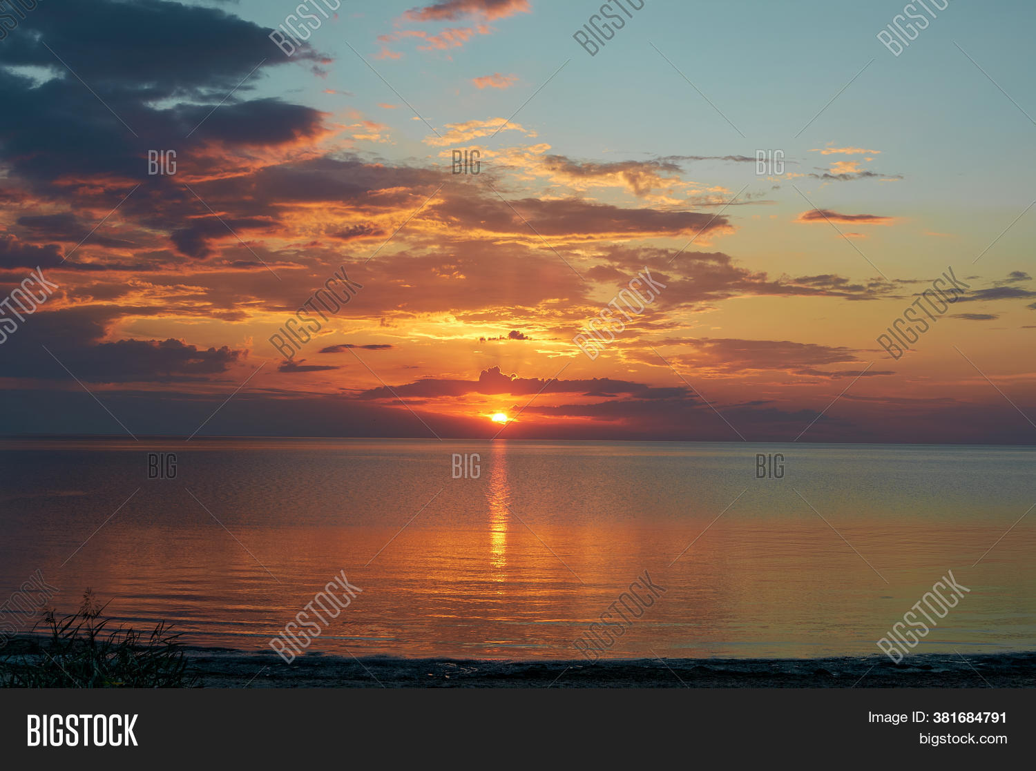Bright Sunset On Sea. Image & Photo (Free Trial) | Bigstock