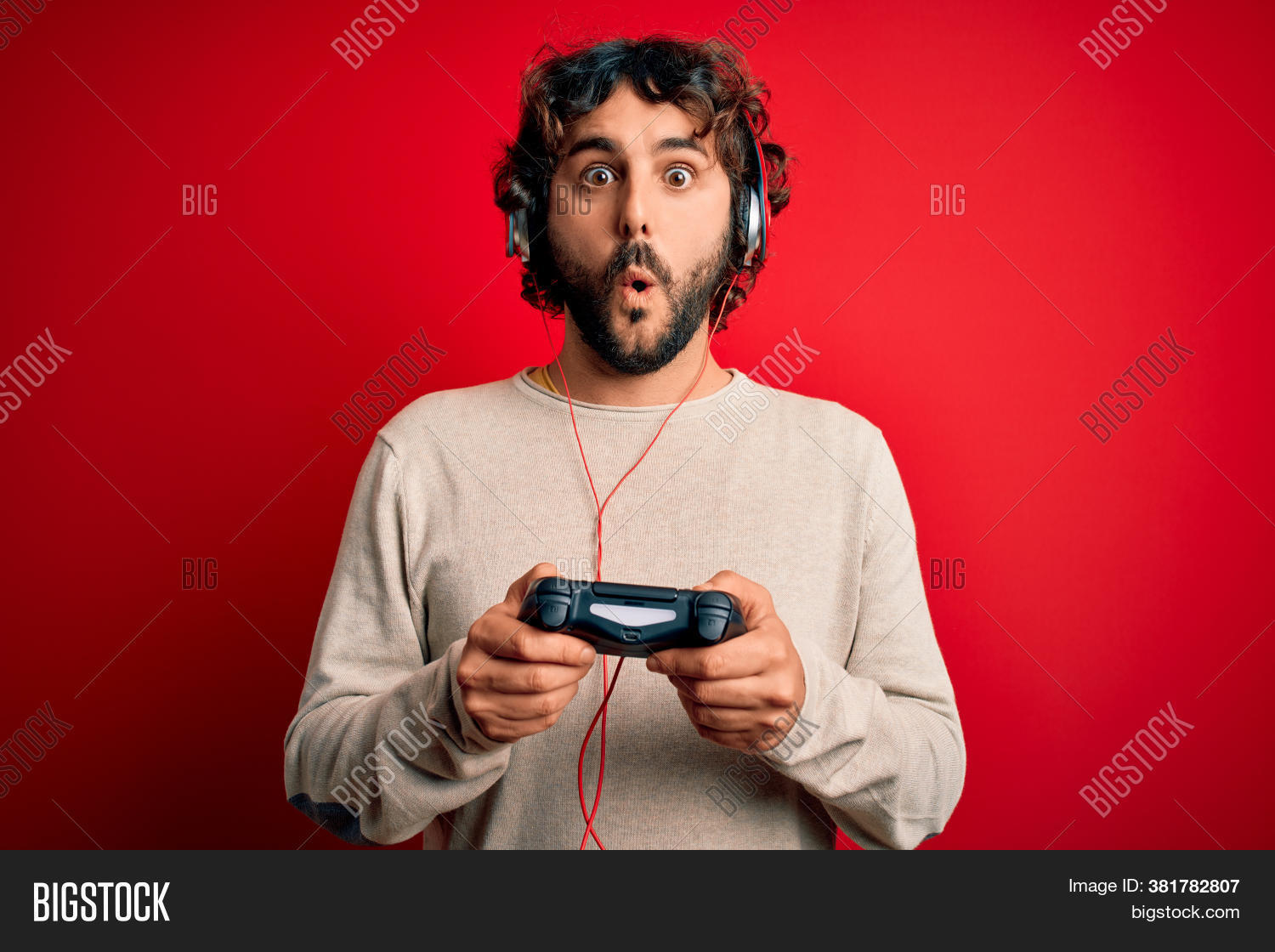 Young Gamer Man Curly Image & Photo (Free Trial) | Bigstock
