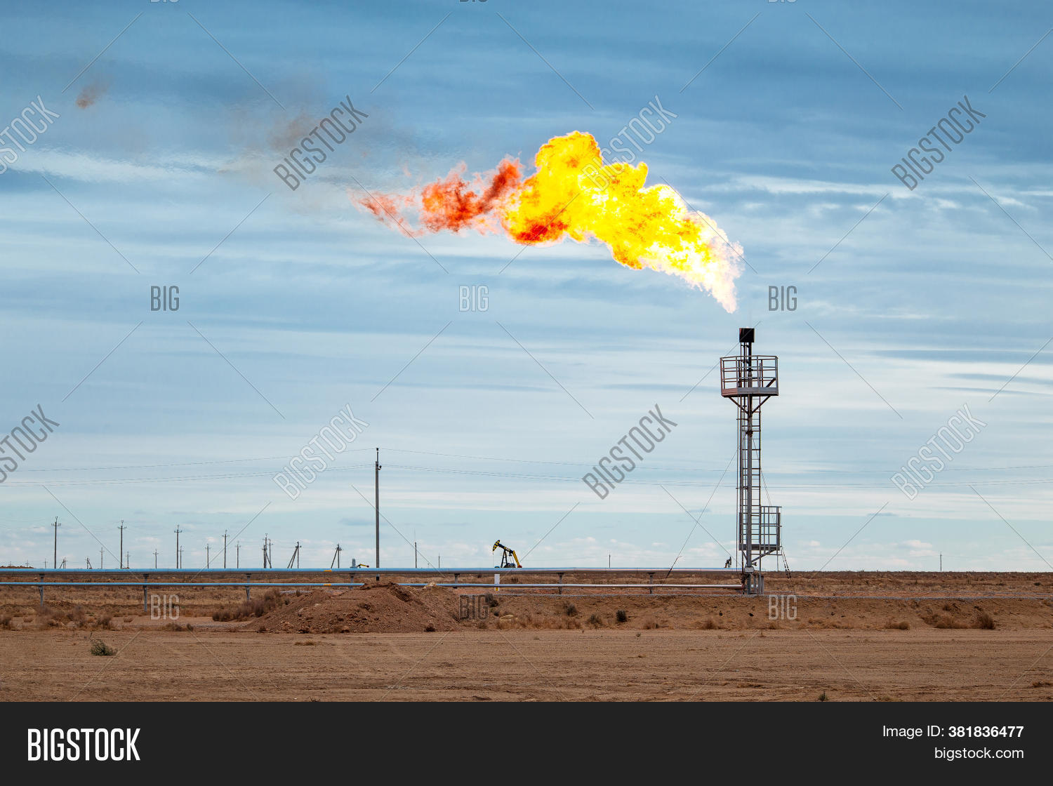 Fire On Stack Flare Image & Photo (Free Trial) | Bigstock