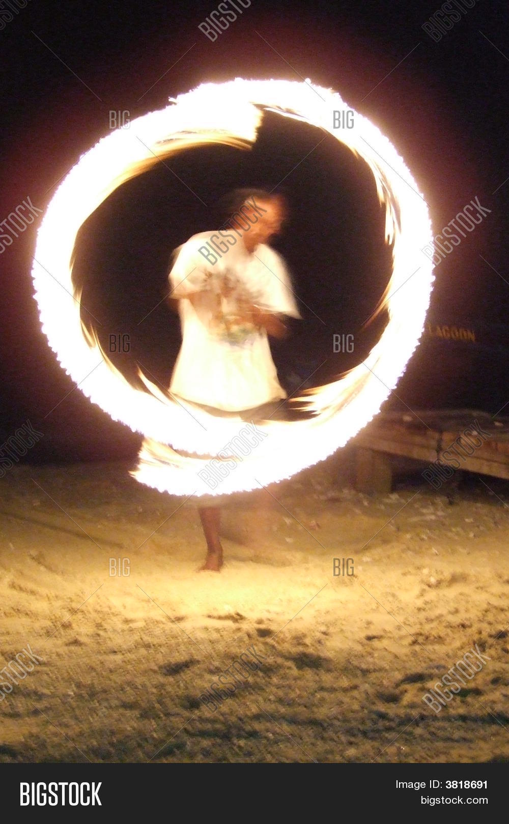 Fire Poi Dancing On Image & Photo (Free Trial) | Bigstock