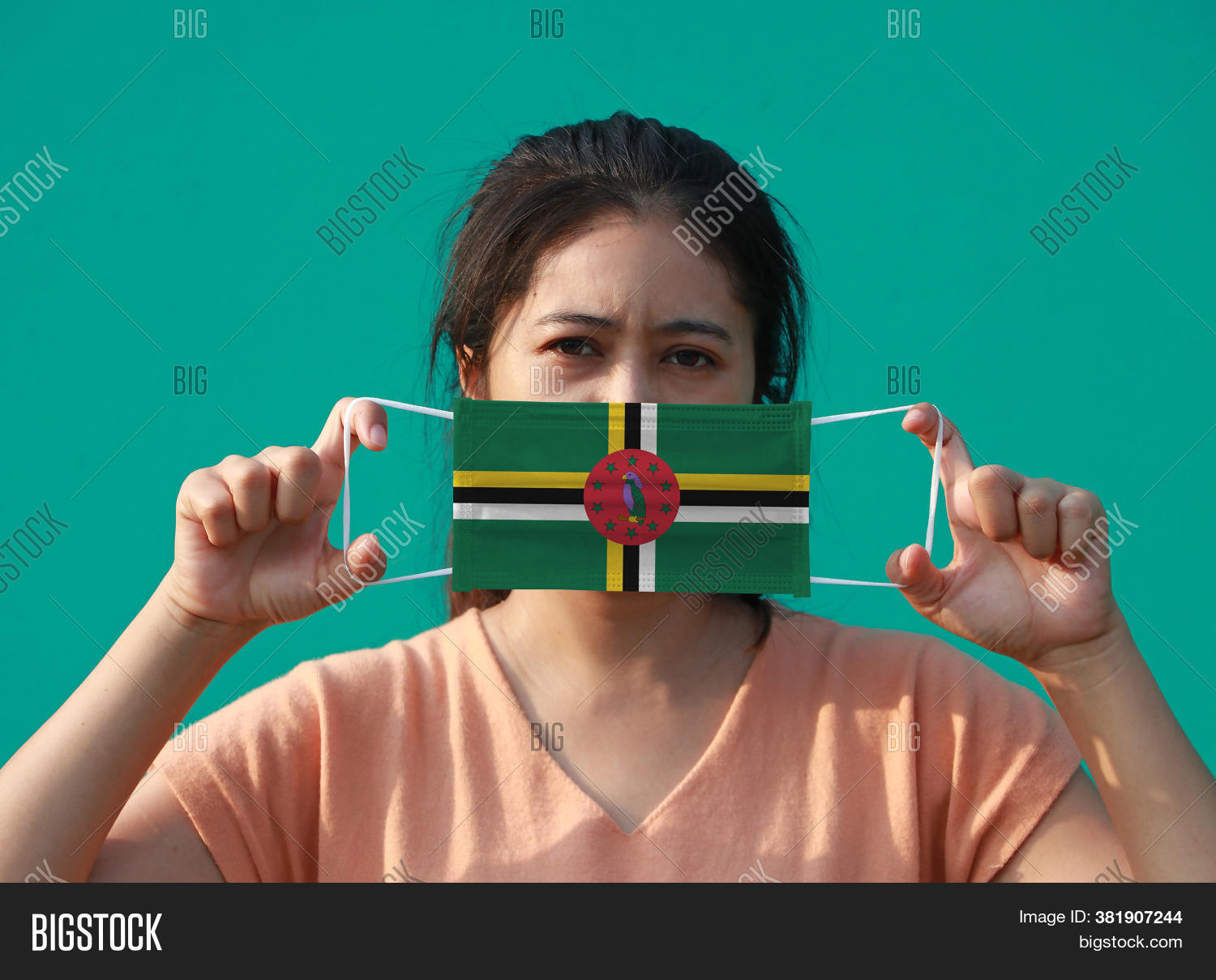 Woman Dominica Flag On Image & Photo (Free Trial) | Bigstock