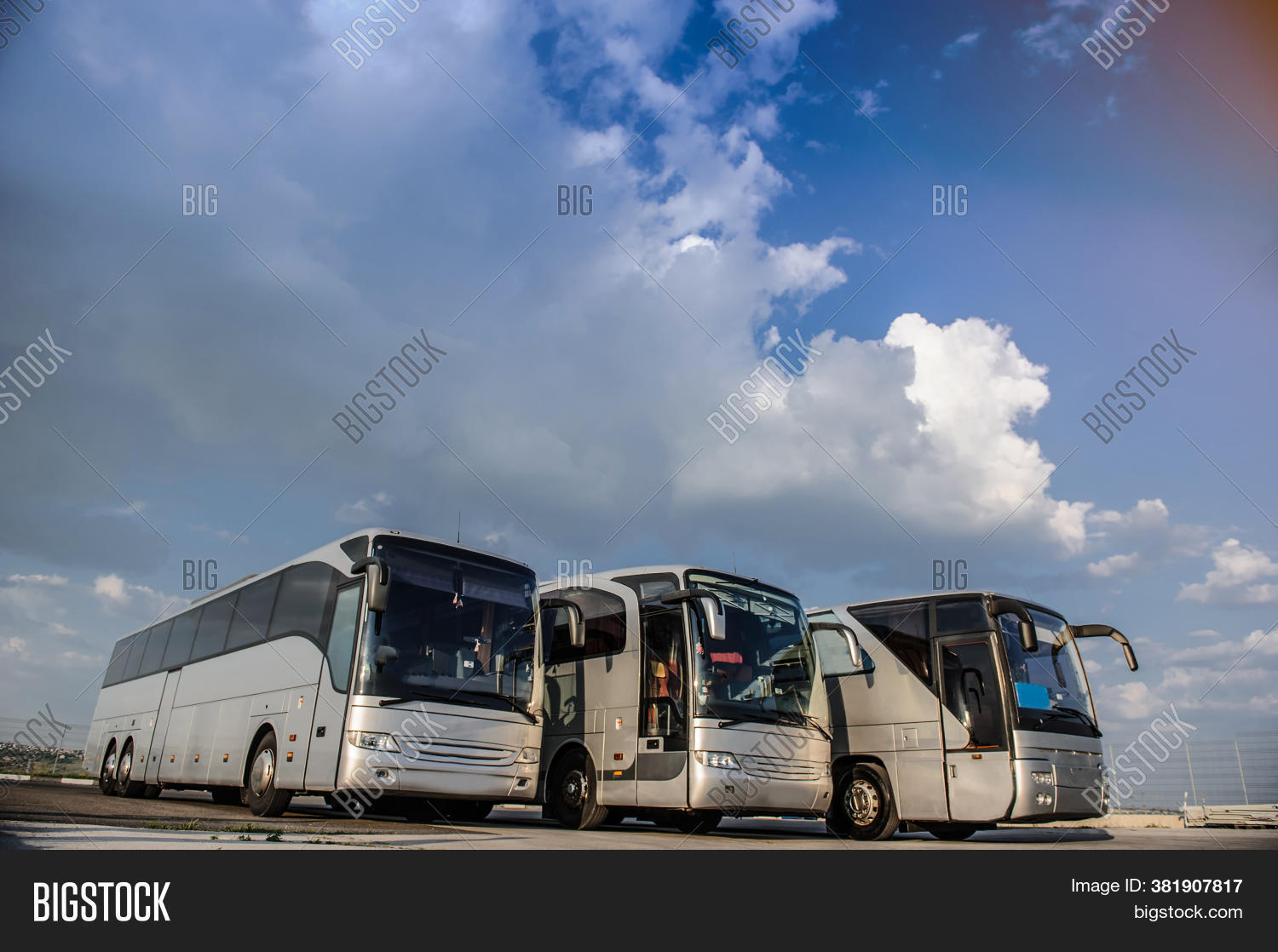 Three Buses Staying Image & Photo (Free Trial) | Bigstock