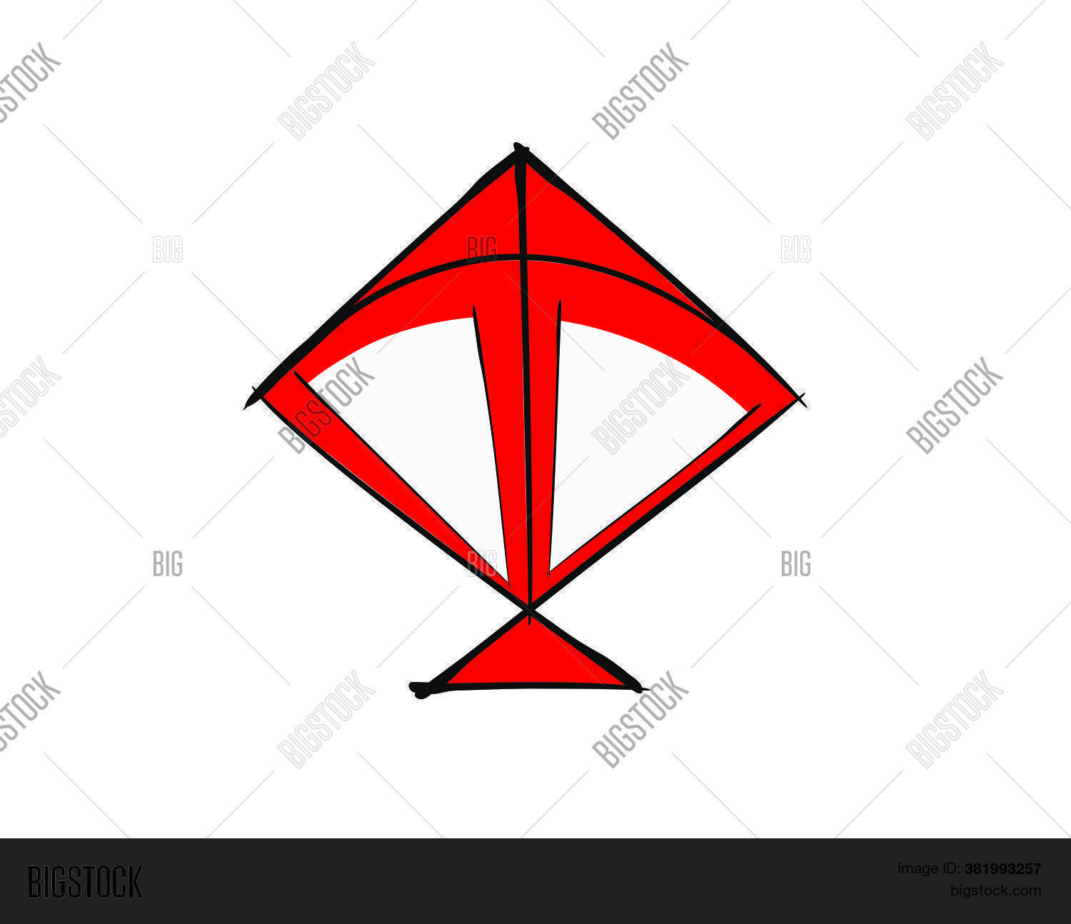 Red White Kite On Vector & Photo (Free Trial) | Bigstock