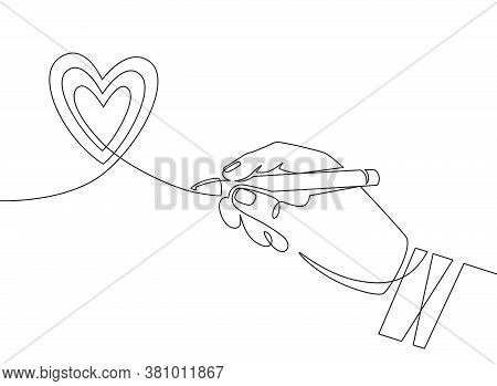 Hand Pen Heart. Vector & Photo (Free Trial) | Bigstock