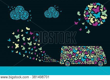 Vector y foto Bus Form Cloud (prueba gratis) | Bigstock