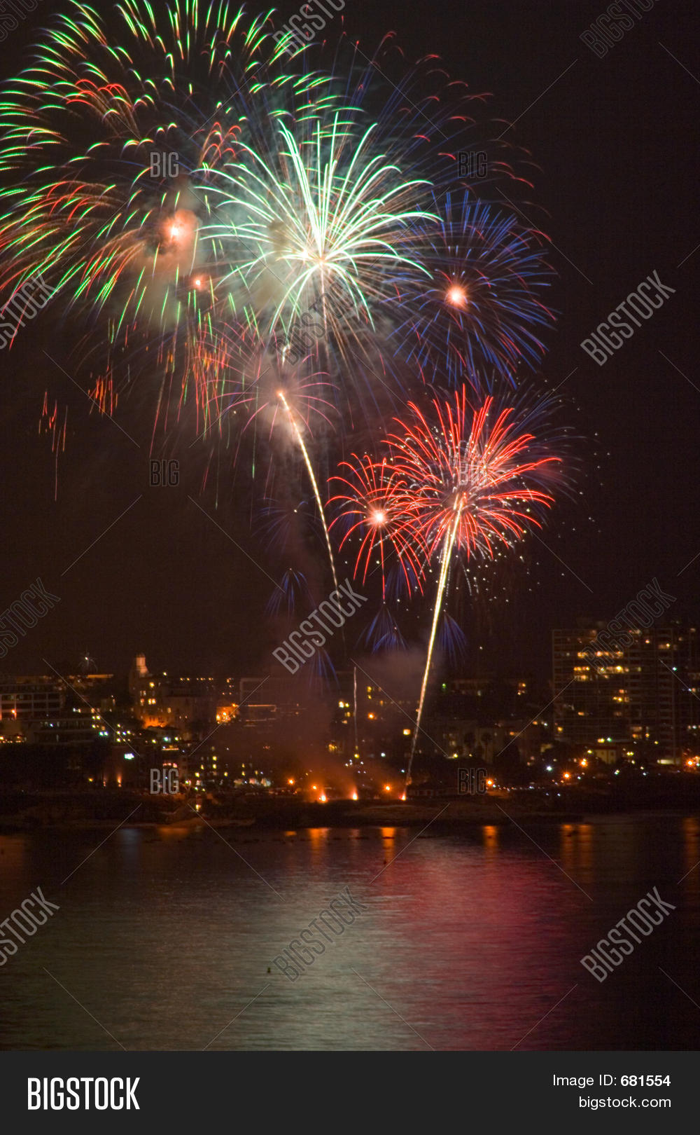 Fireworks Over Water Image & Photo (Free Trial) | Bigstock