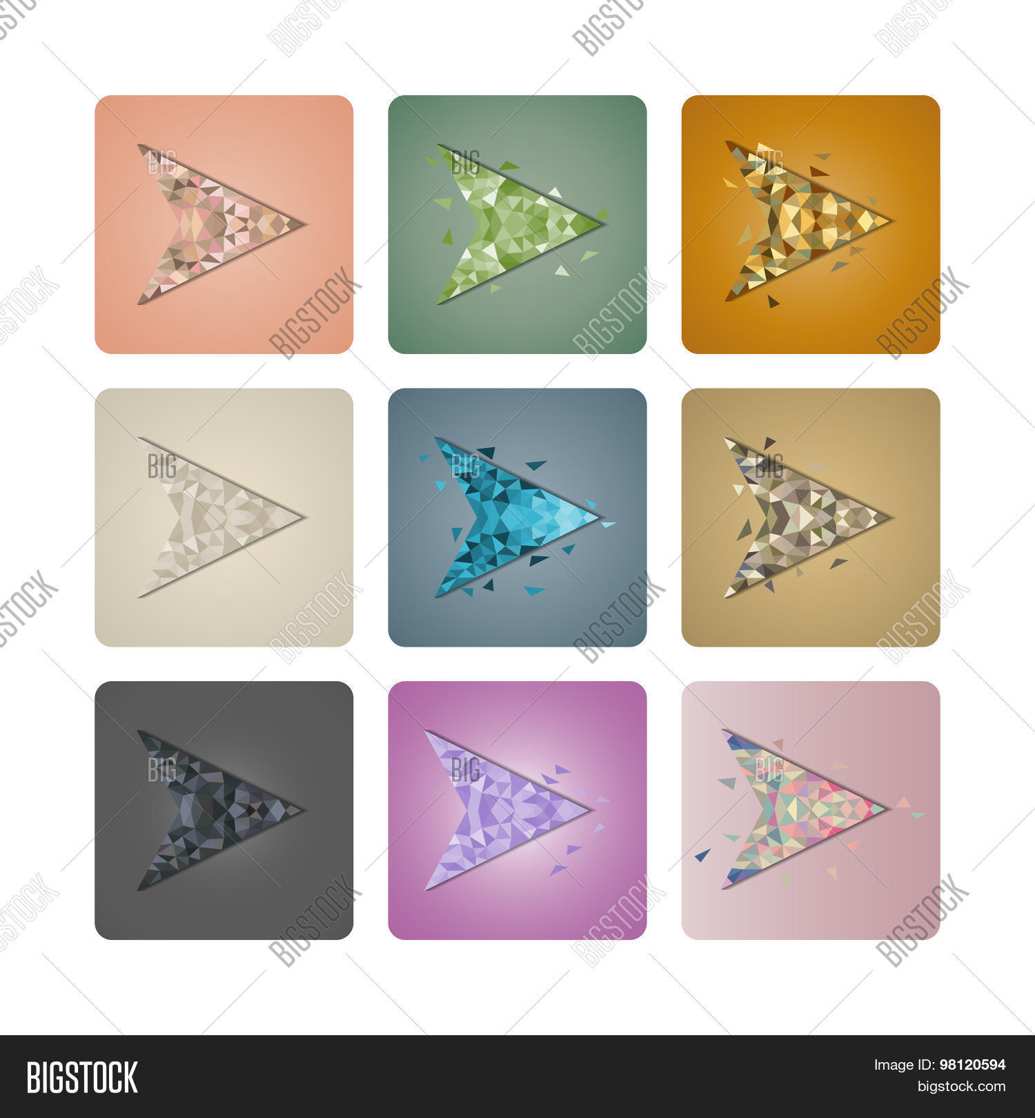 Set Cursors Triangles Vector & Photo (Free Trial) | Bigstock