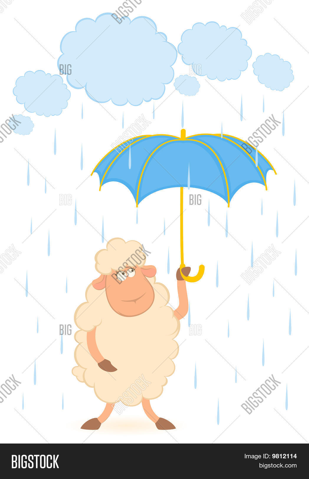 Cartoon Sheep Umbrella Image & Photo (Free Trial) | Bigstock