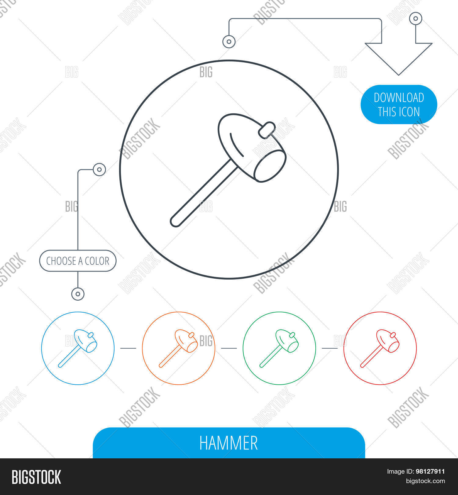 Hammer Icon. Repair Vector & Photo (Free Trial) | Bigstock