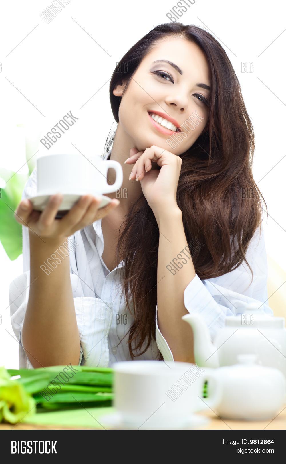Beautiful Woman Cafe Image & Photo (Free Trial) | Bigstock