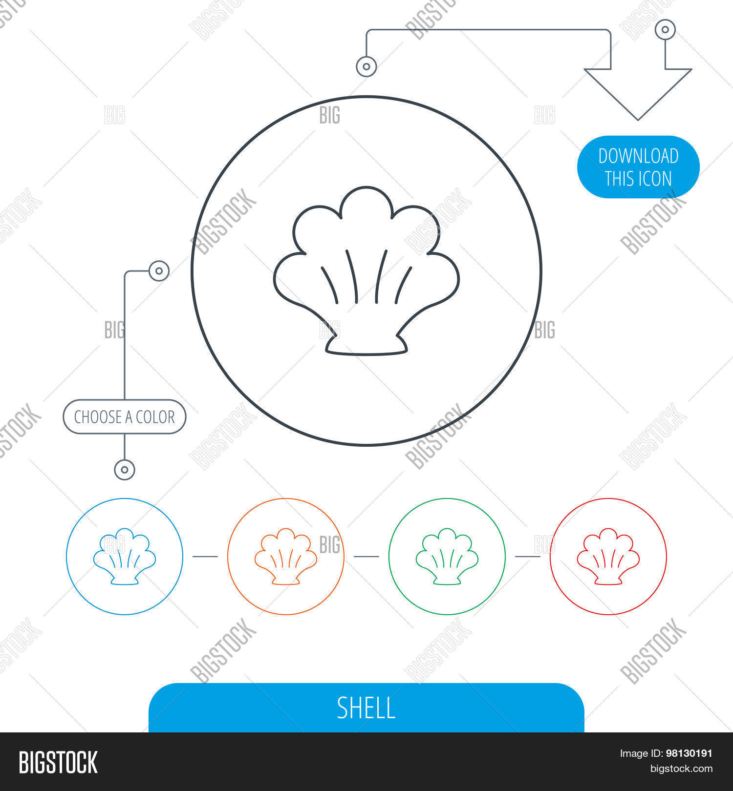 Sea Shell Icon. Vector & Photo (Free Trial) | Bigstock
