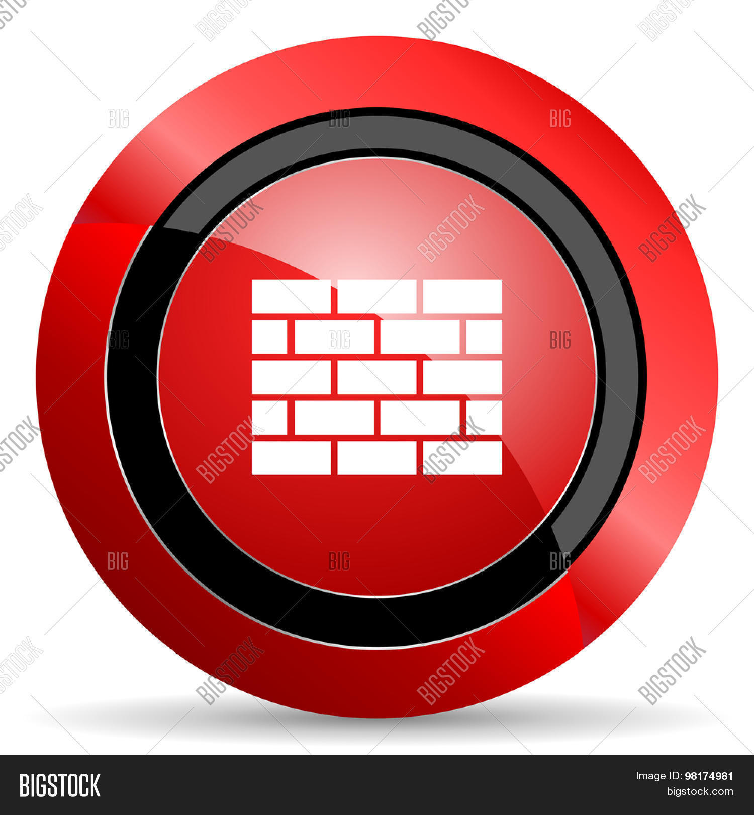 Firewall Red Glossy Image & Photo (Free Trial) | Bigstock
