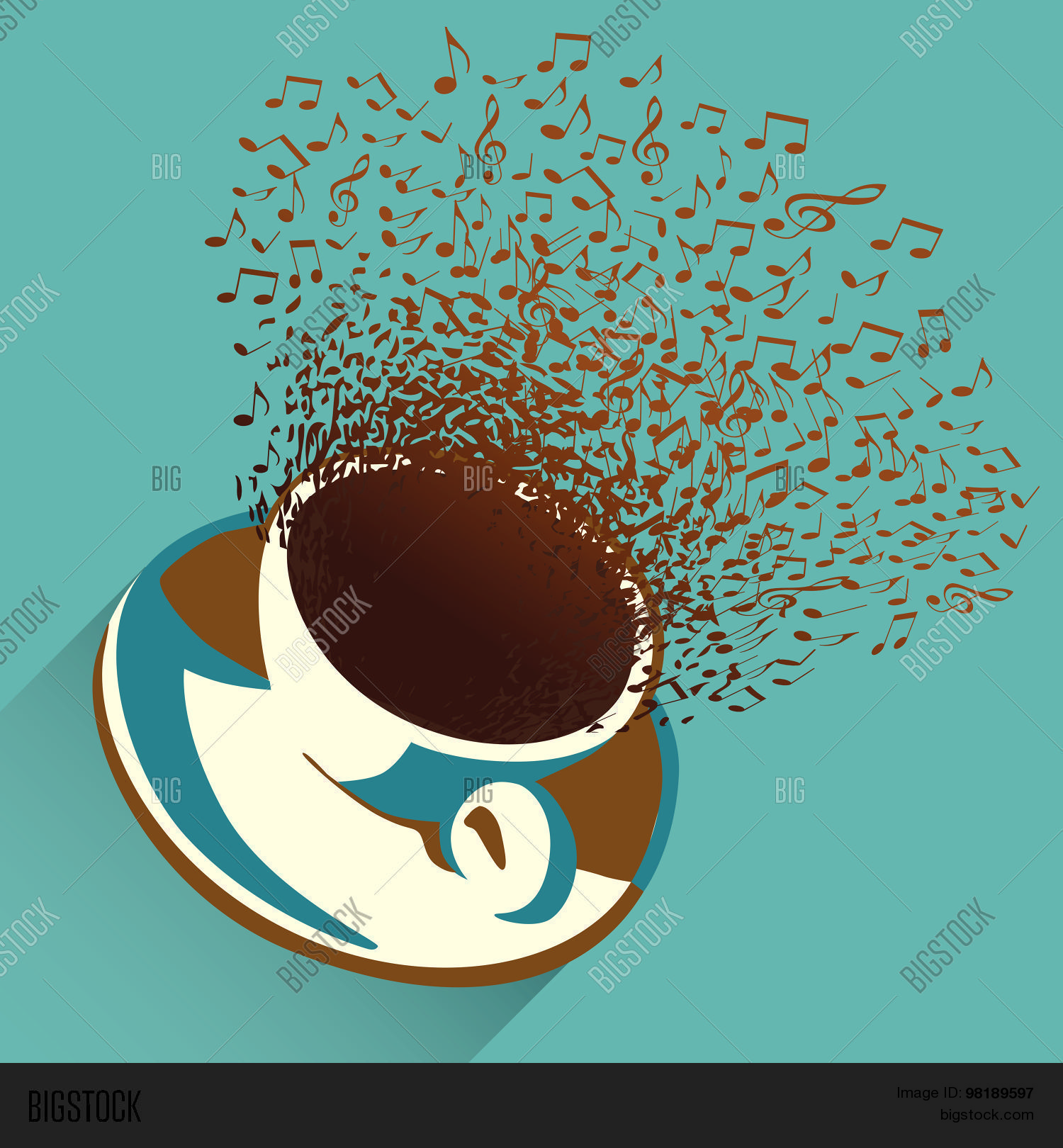 Musical Notes Coffee Vector & Photo (Free Trial) | Bigstock